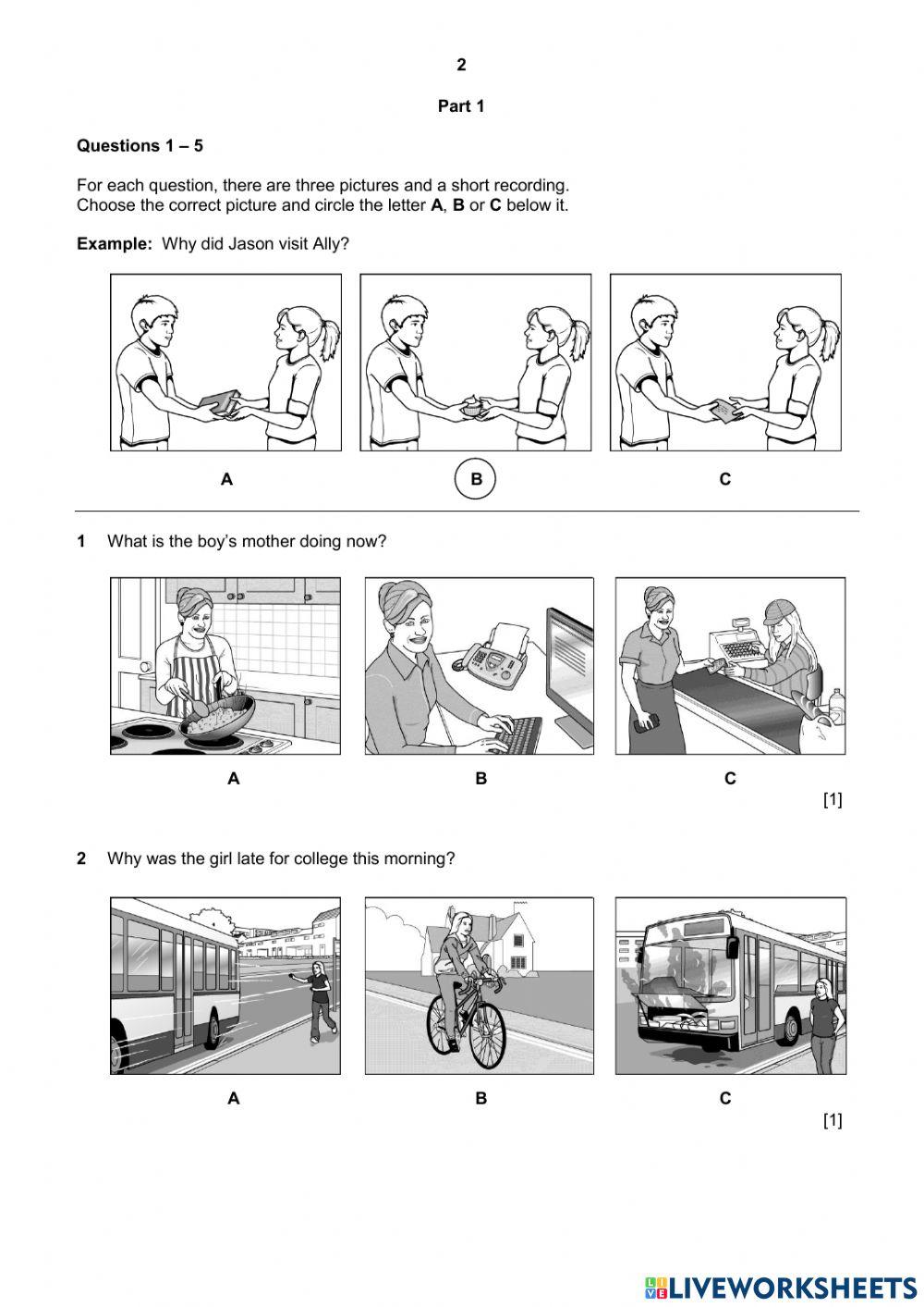 2226762 | ENGLISH AS A SECOND LANGUAGE- Paper 3 Listening