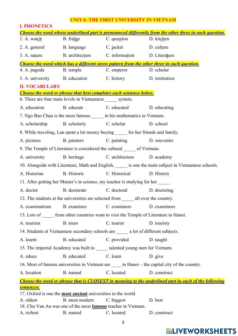 2226908 | G7-review unit 6 tn50c | luavu