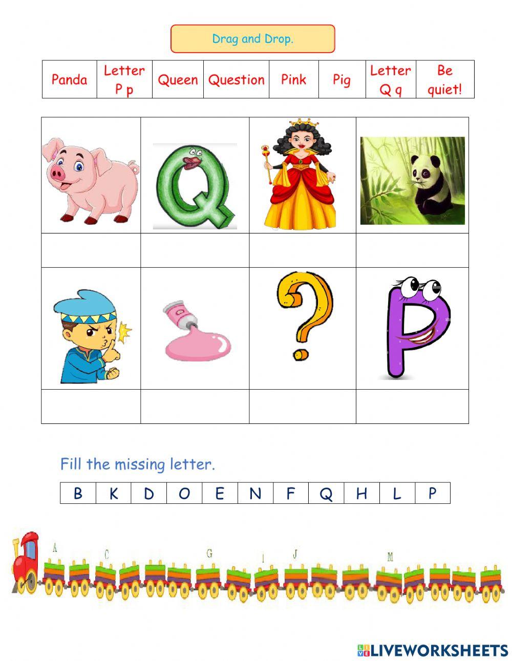 Letter P Q 2816 | thutrang3103 | Live Worksheets