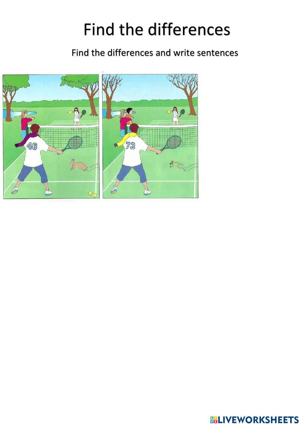 M Write de Differences 5 worksheet | Live Worksheets