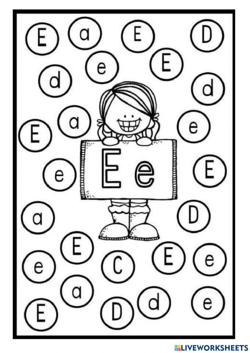 Vowel e online worksheet | Live Worksheets