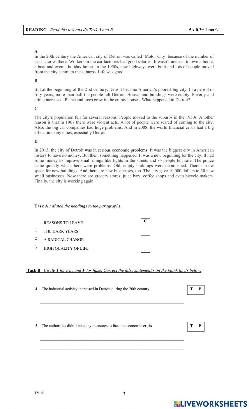 Teens 4 2020 mod 1 worksheet | Live Worksheets