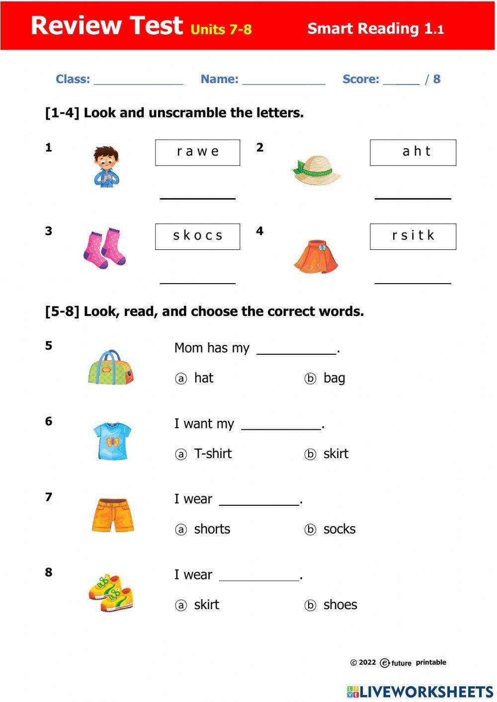 Smart reading - ws 4 worksheet | Live Worksheets