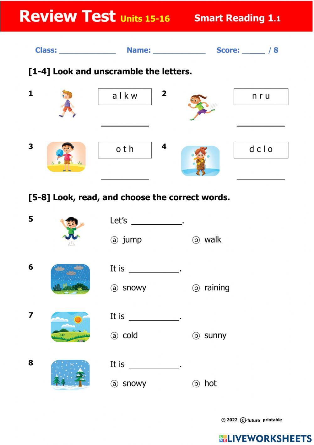 Smart reading - ws 8 worksheet | Live Worksheets