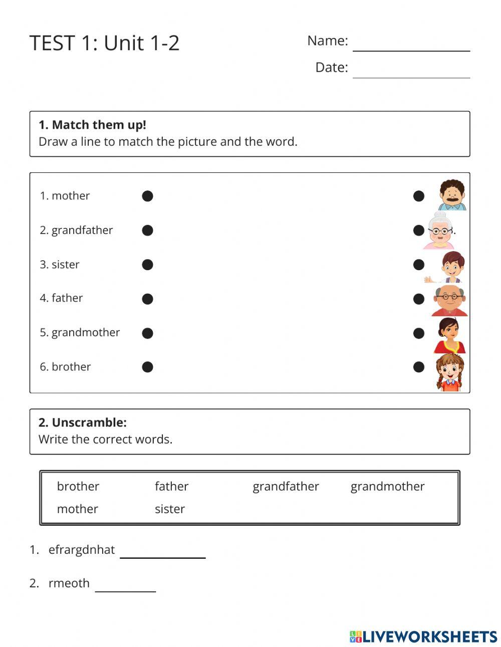 My family - My food worksheet | Live Worksheets