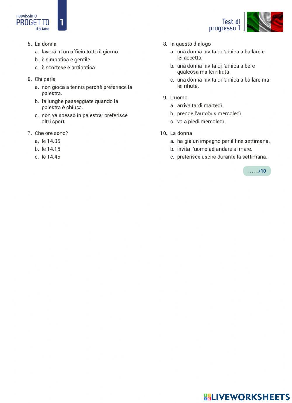 VERIFICA DI ITALIANO . COMPRENSIONE ORALE- SCRITTA E PROD. SCRITTA ...