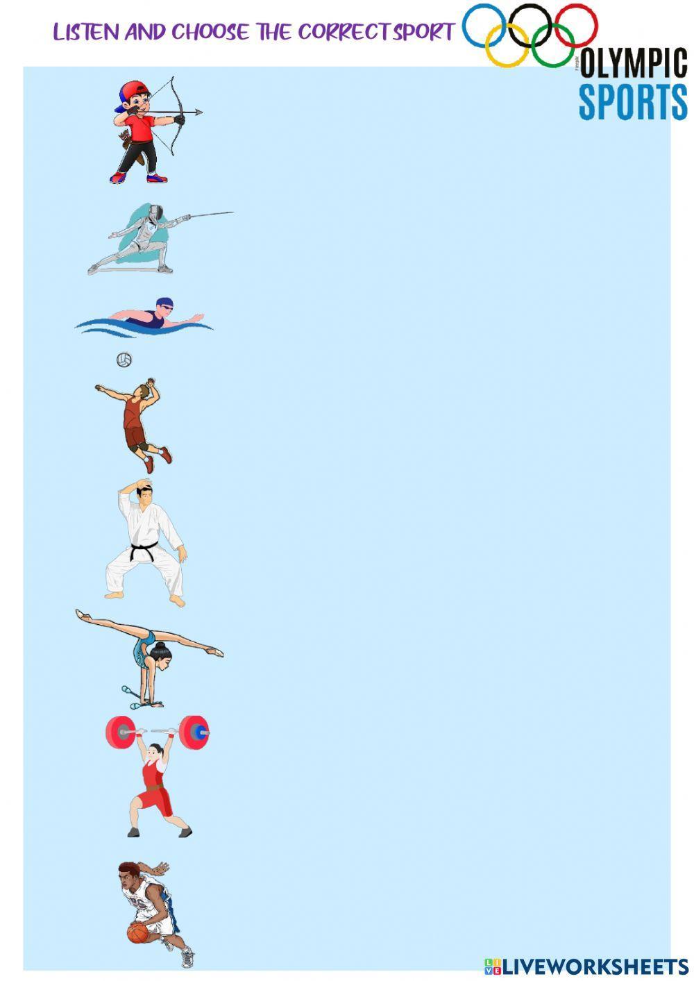 Olympic Sports online exercise for 10th | Live Worksheets