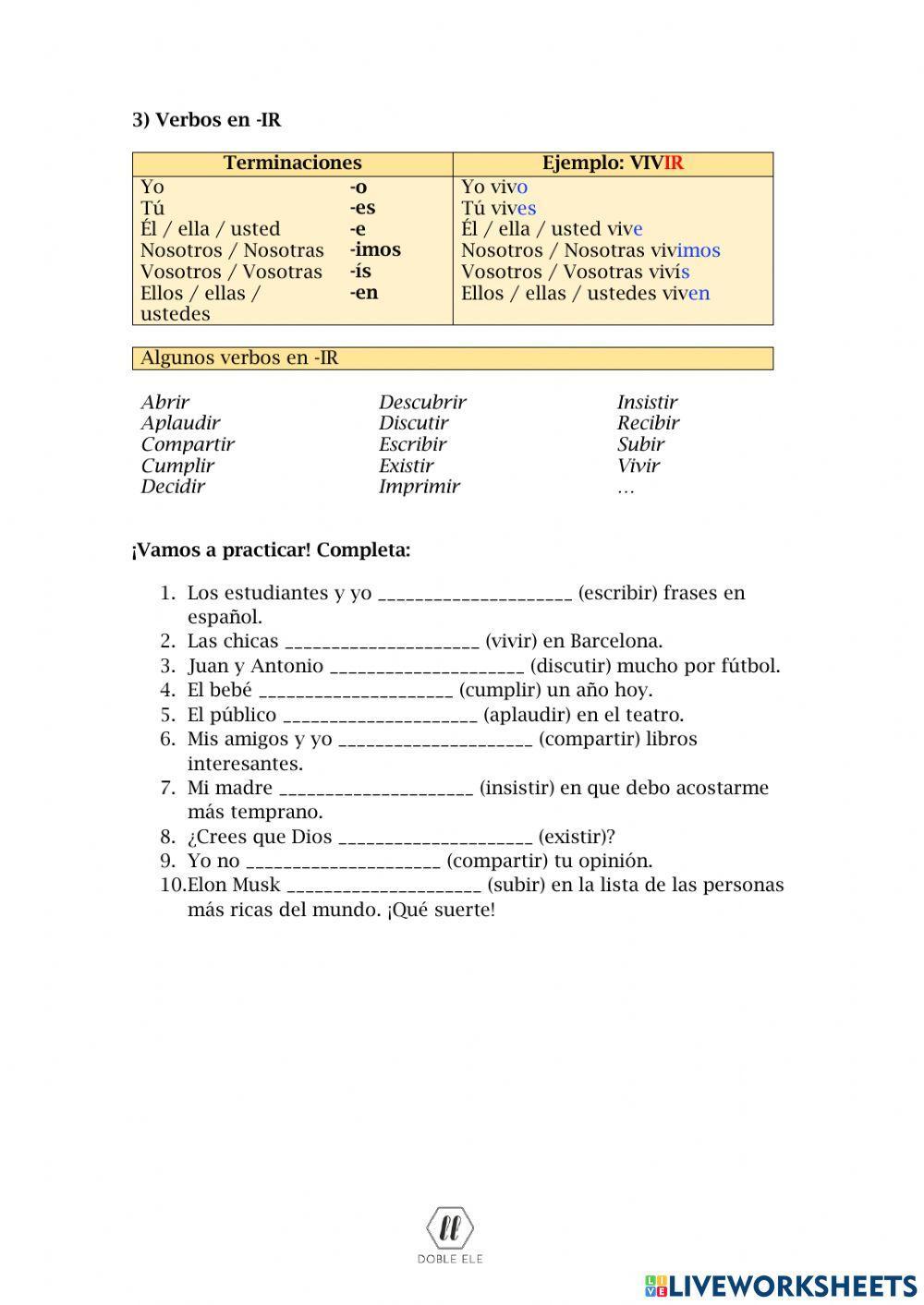 ELE A1.1 Presen… | Free Interactive Worksheets | 2199513