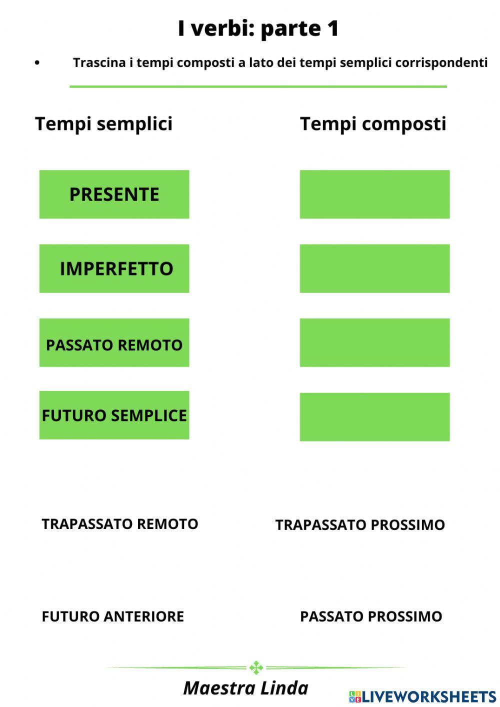 2199511 | Verbi: tempi semplici e composti | MaestraLinda