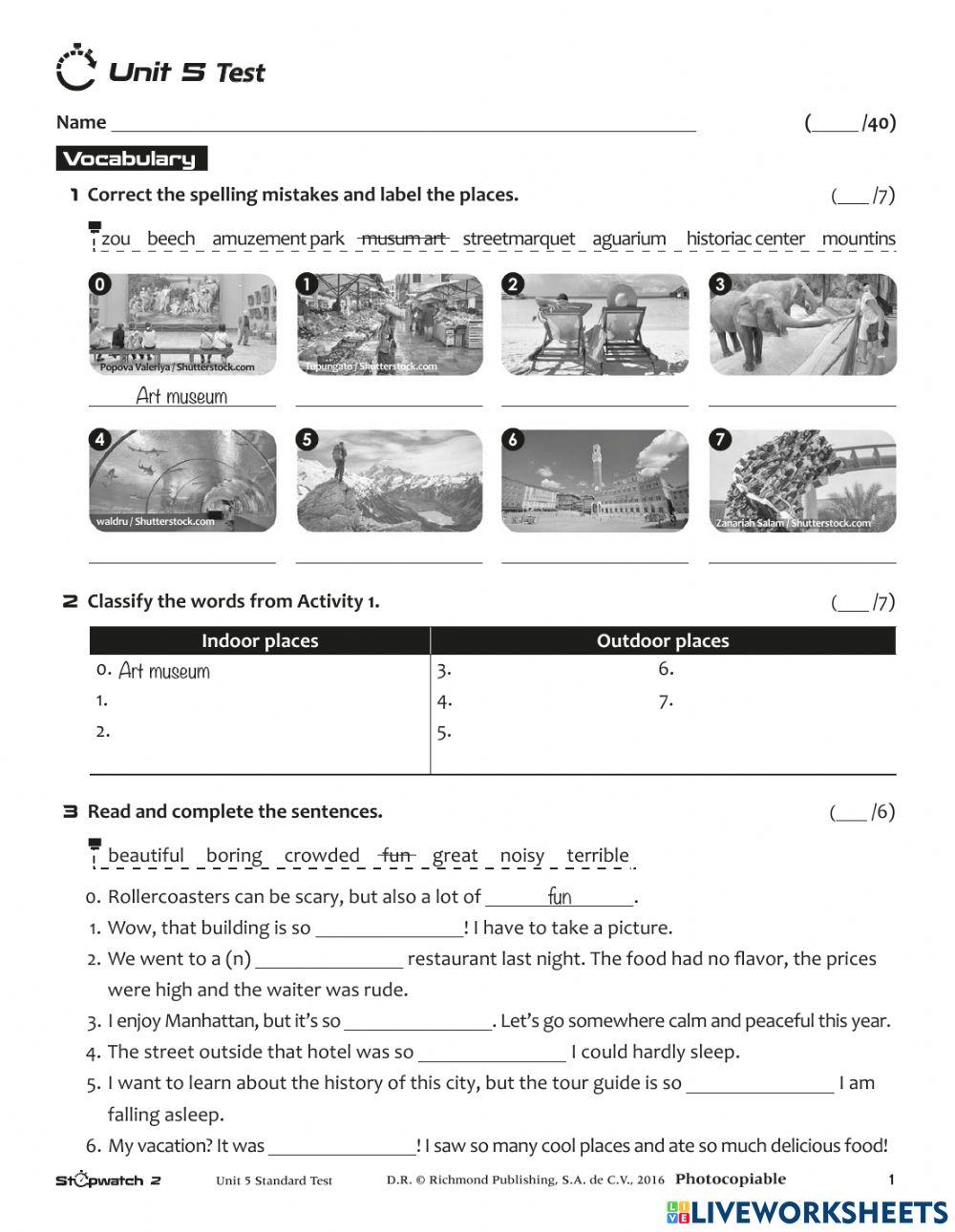 STOPWATCH 2 UNIT 5 2470294 | chaturb | Live Worksheets