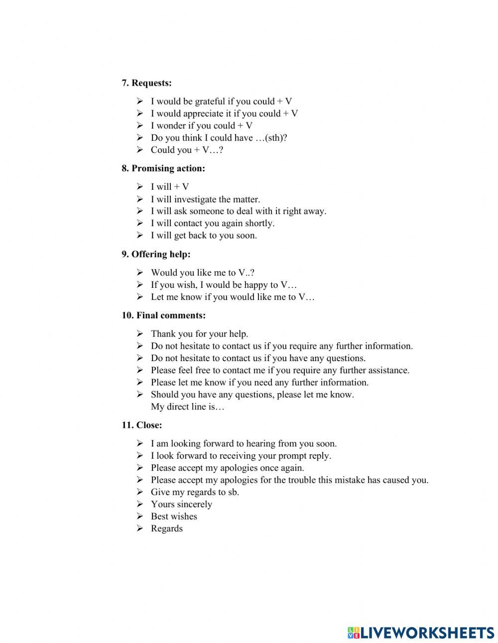 EMAIL STRUCTURES | LiveWorksheets | 2880335