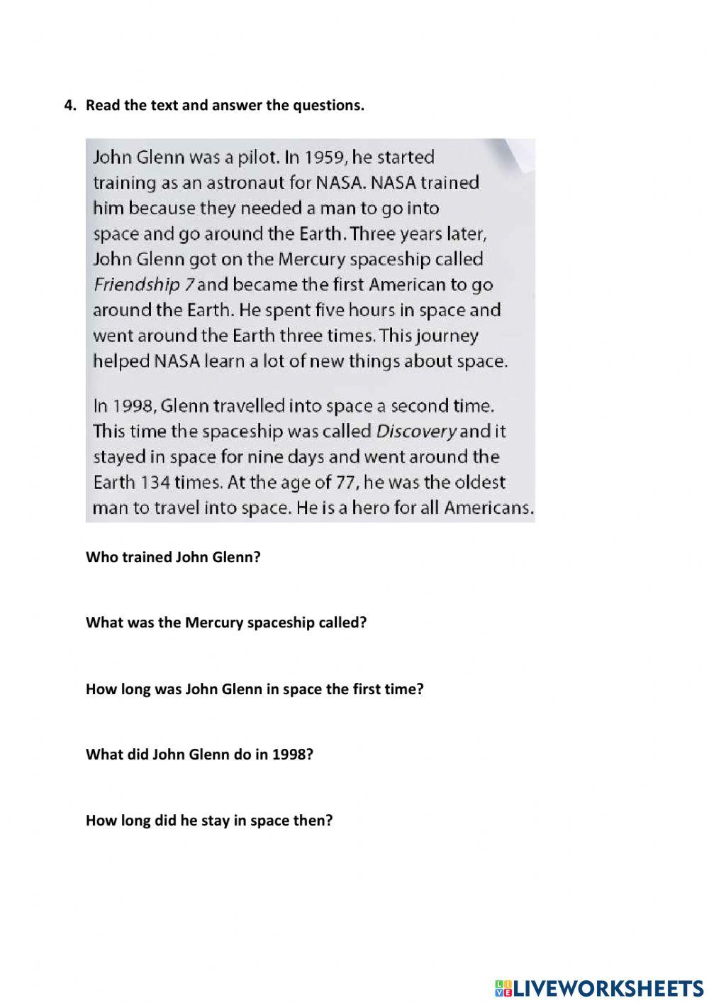 Reading comprehension online exercise for elementary | Live Worksheets