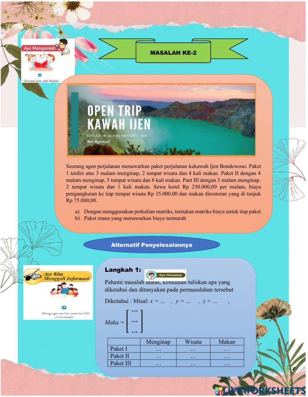 LKPD-Operasi Perkalian Matriks 2229275 | sofiati | Live