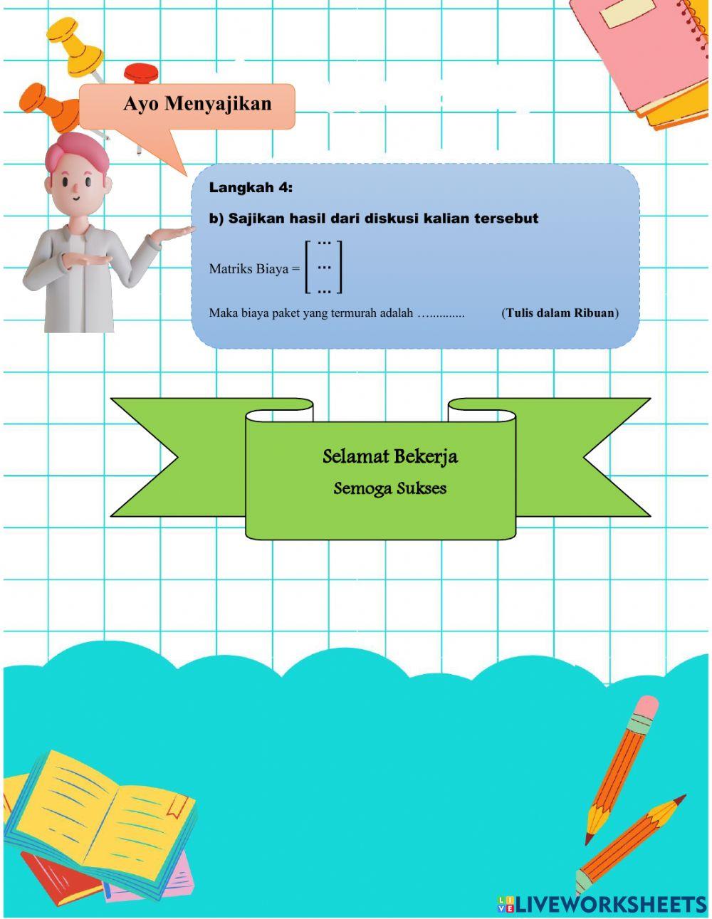 LKPD-Operasi Perkalian Matriks 2229275 | sofiati | Live