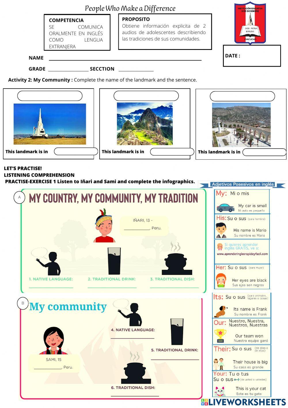 My Community online exercise for | Live Worksheets