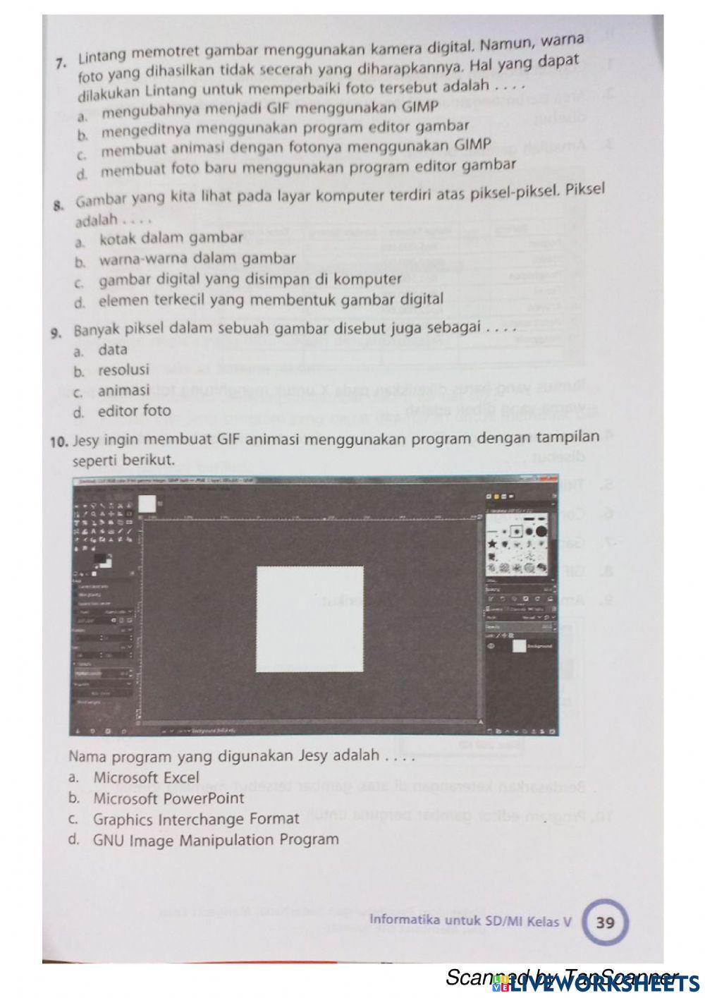 Pdf online activity: Informatika | Live Worksheets
