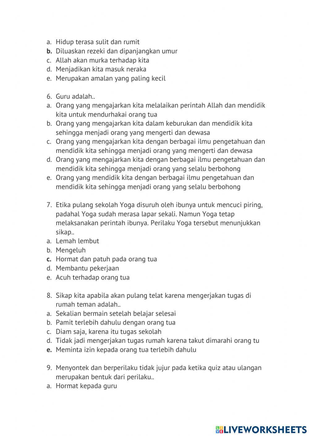 Hormat dan patuh pada orang tua dan guru 2229572