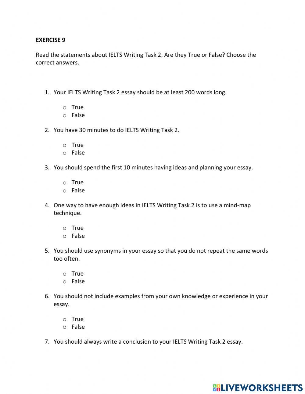 IE1, Unit 8, Writing, Exercise 9 worksheet | Live Worksheets