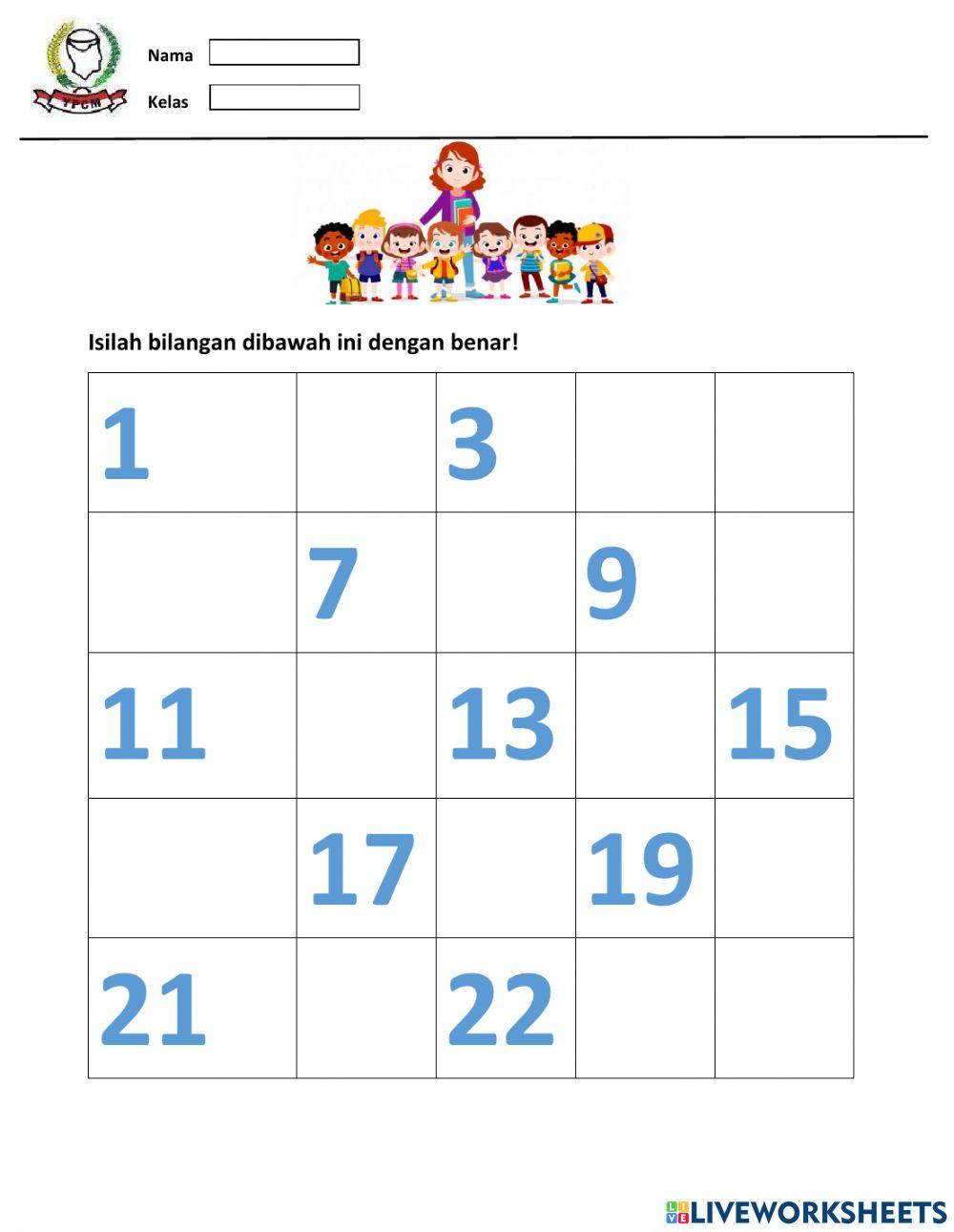 Numerasi activity for all | Live Worksheets