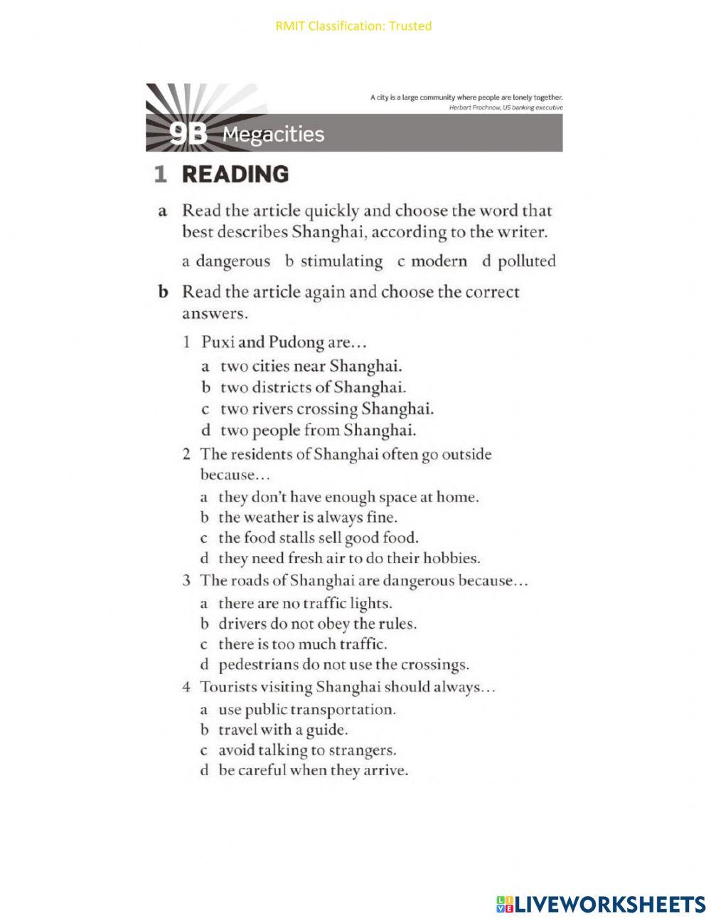 9B Upper Intermediate worksheet | Live Worksheets