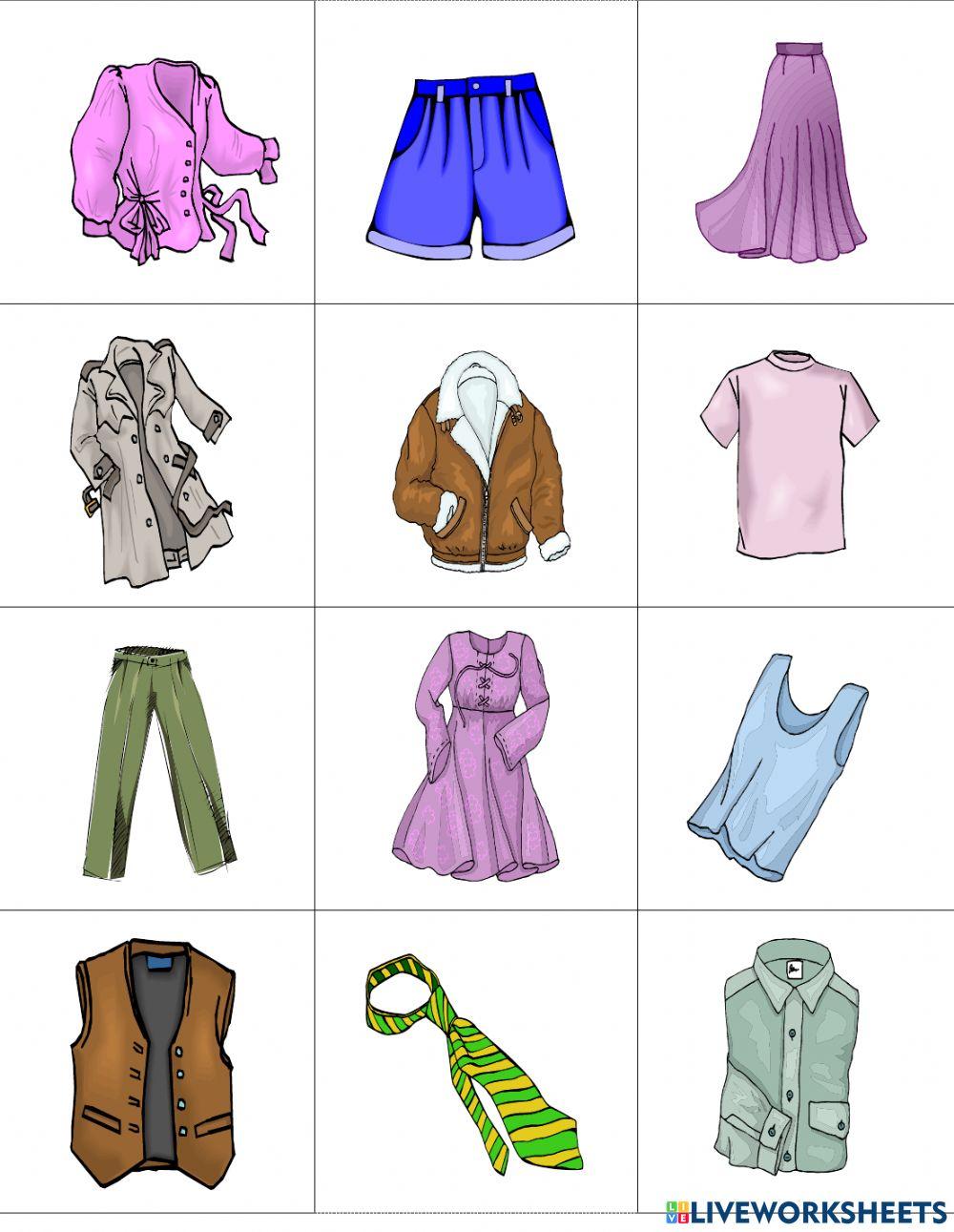 Clothes | Free Interactive Worksheets | 2230066