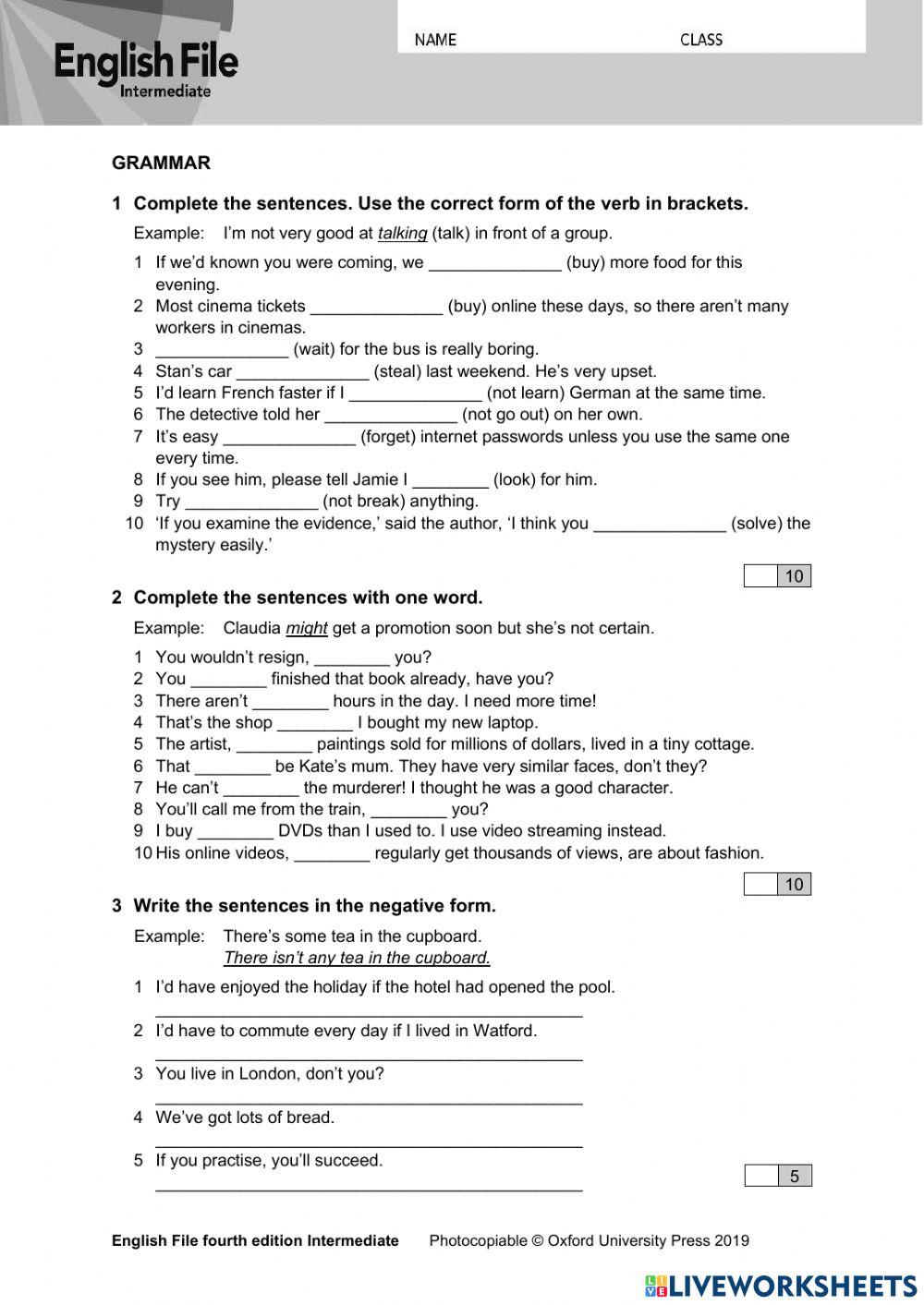 test english file intermediate units 6-10 2492227 | Sofia