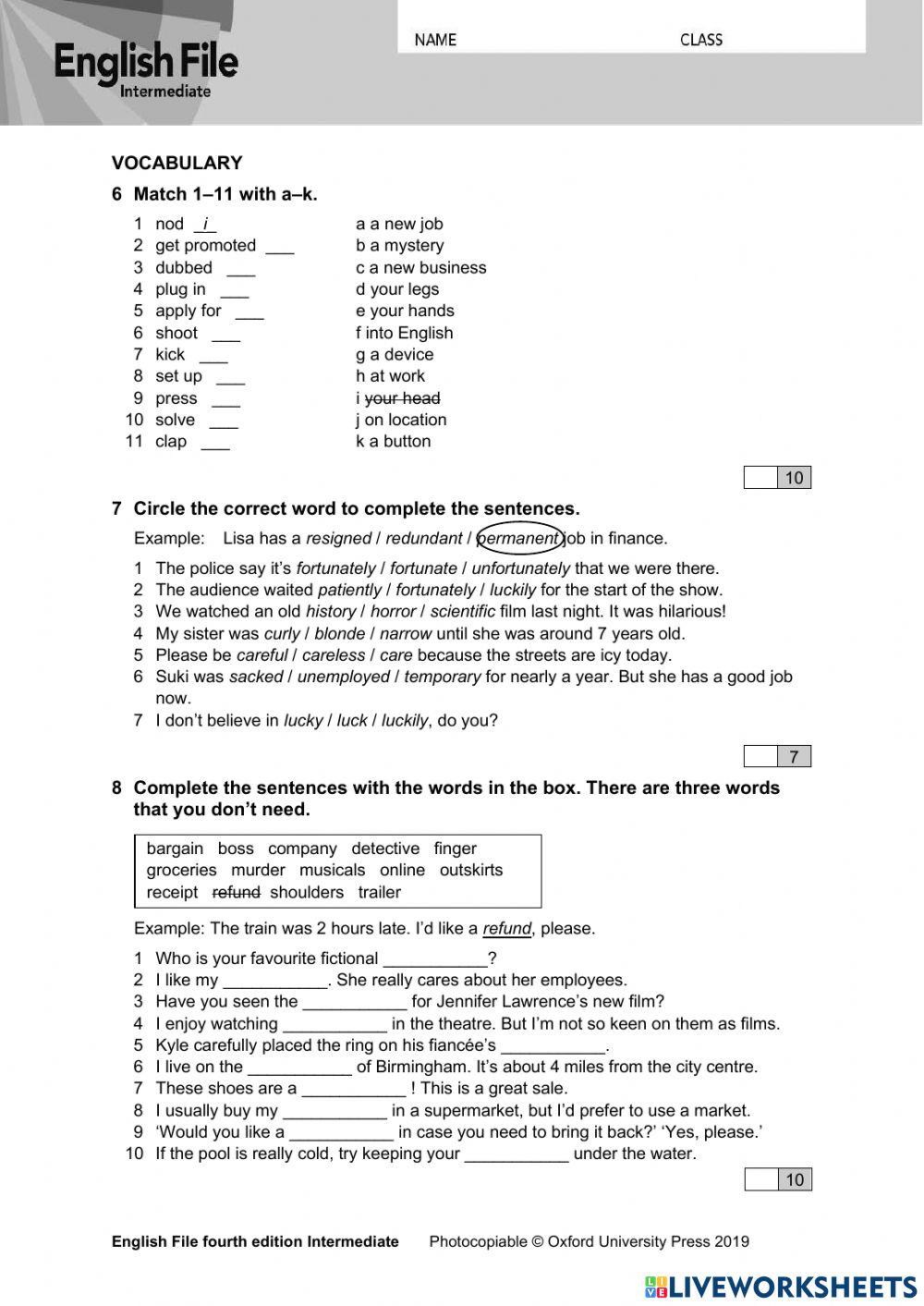 test english file intermediate units 6-10 2492227 | Sofia