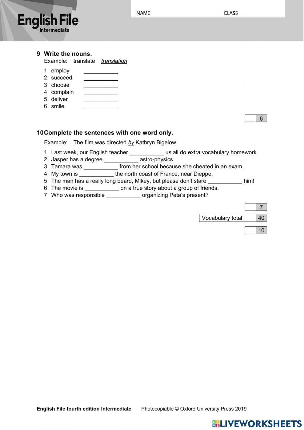 test english file intermediate units 6-10 2492227 | Sofia