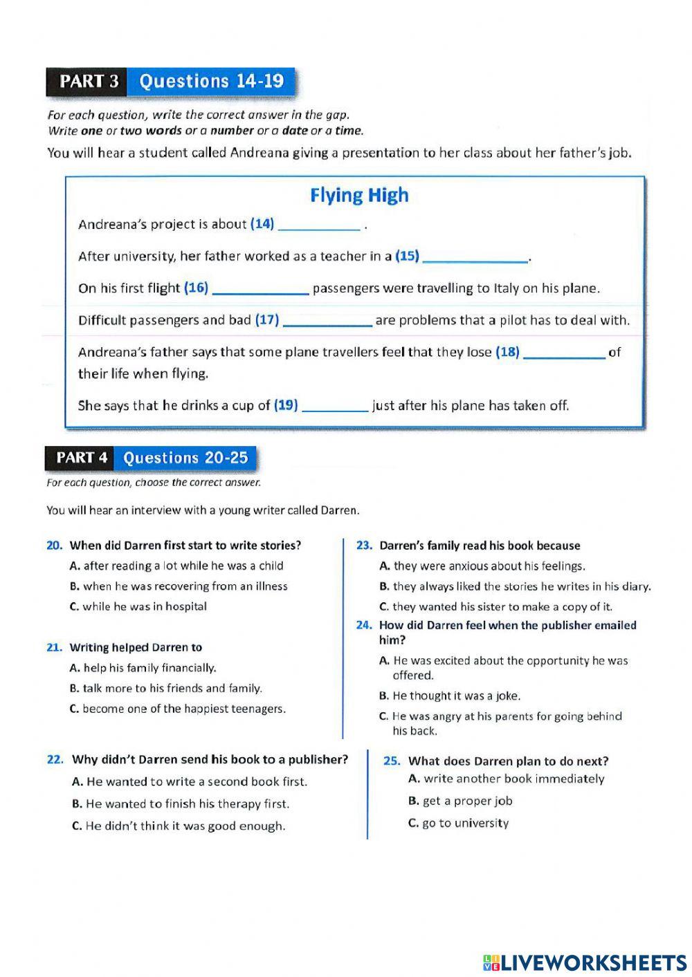 listening b1 | Free Interactive Worksheets | 5369884