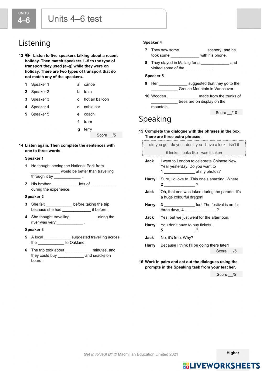 Get involved Te… | Free Interactive Worksheets | 6911345