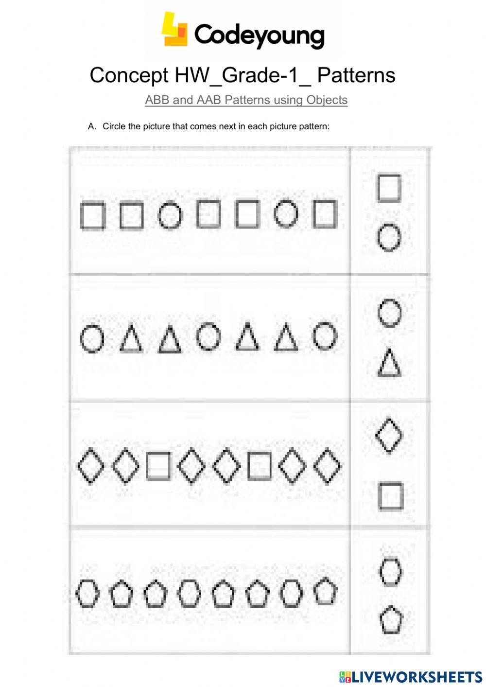 Concept HW activity | Live Worksheets
