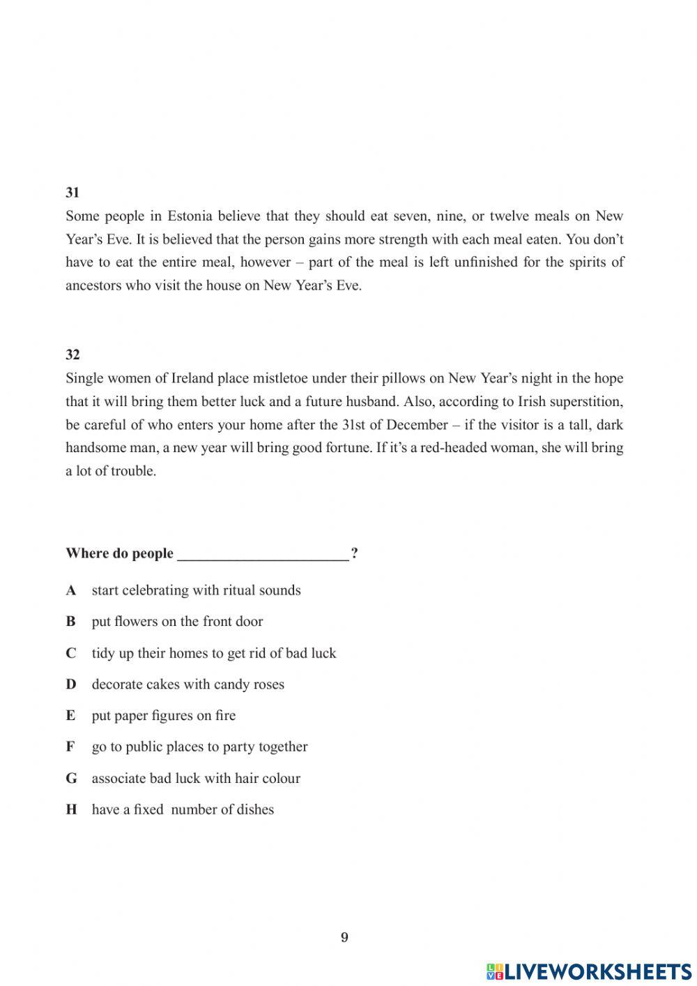 Task 8,9 worksheet | Live Worksheets