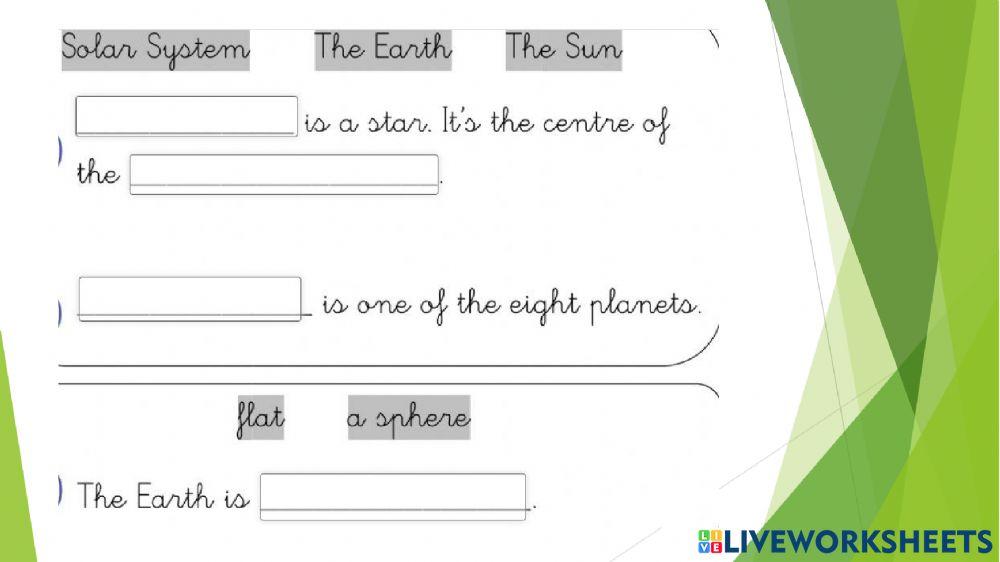 The Moon The Sun and The Earth worksheet | Live Worksheets