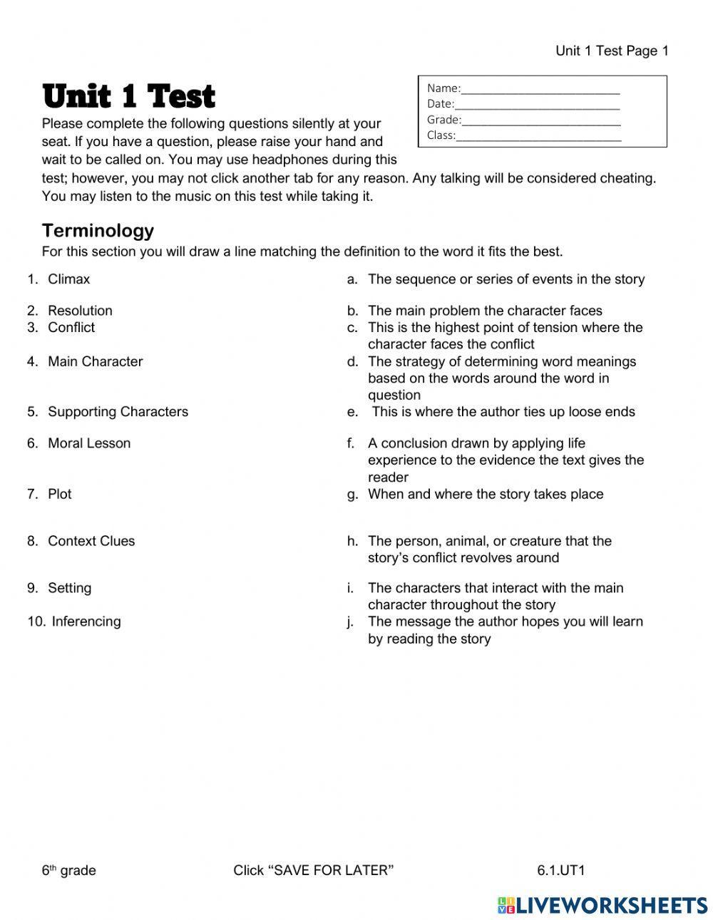 Story Elements … | Free Interactive Worksheets | 2201037