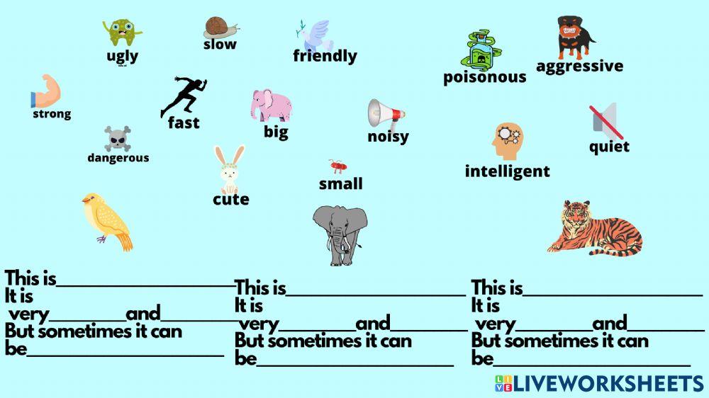 2201170 | Adjectives describing animals | KHRYSTYNA 2201170 | Adjectives describing animals | KHRYSTYNA