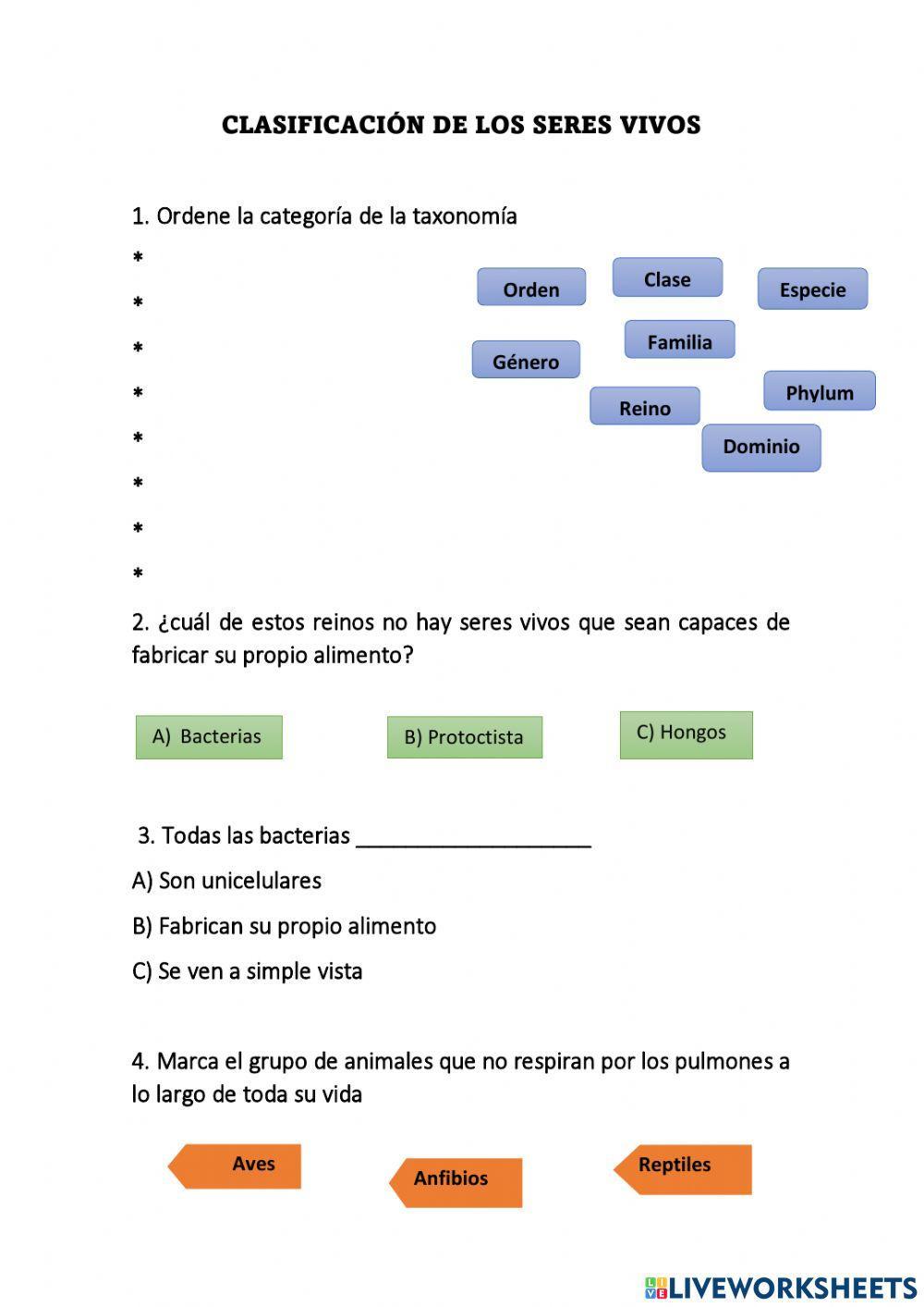 2201253 | Clasificacion de los seres vivos | luisana