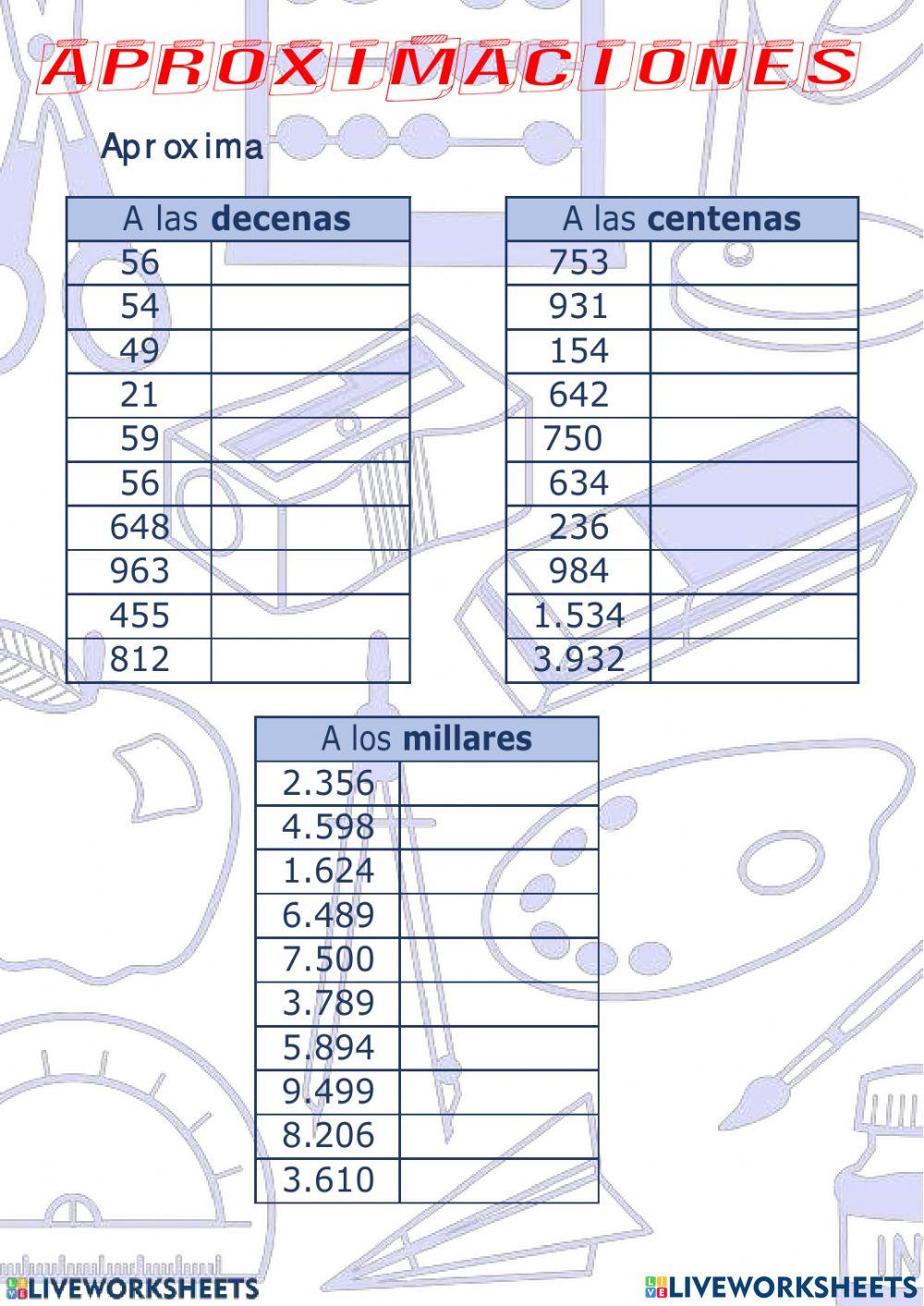 6911551 | Redondeo | Pepa Rubio Pinalla | LiveWorksheets
