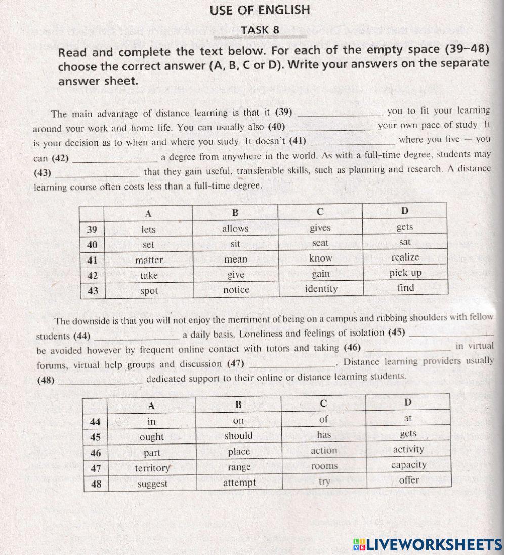 Use of English Extra 1-6 worksheet | Live Worksheets