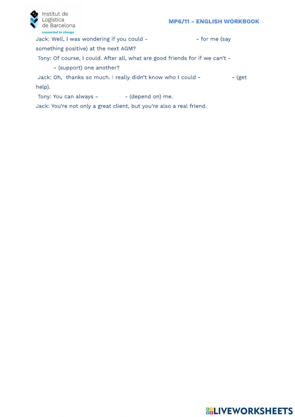 U1. Making connections - Vocabulary worksheet | Live Worksheets