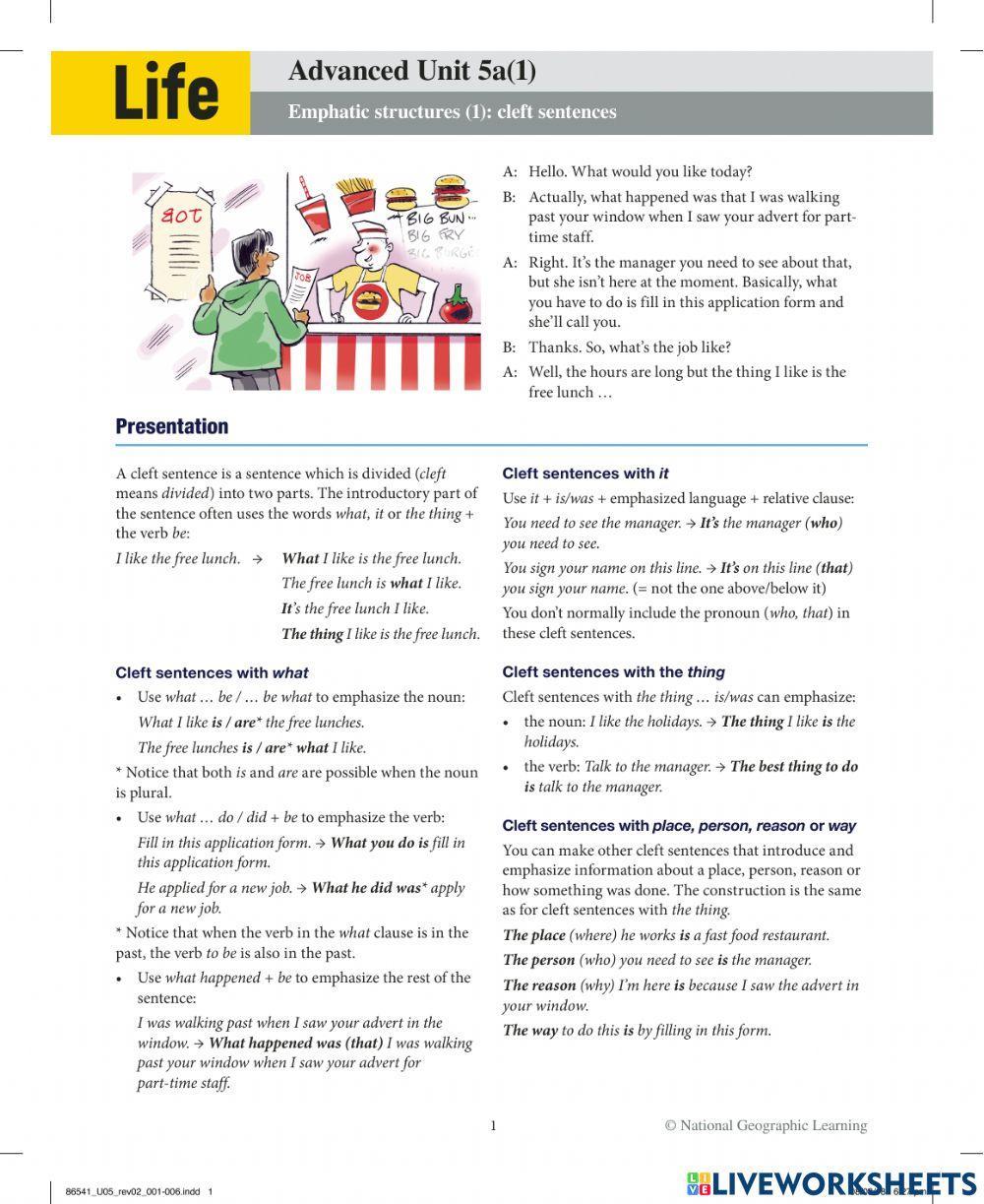 5a Emphatic str… | Free Interactive Worksheets | 2202561