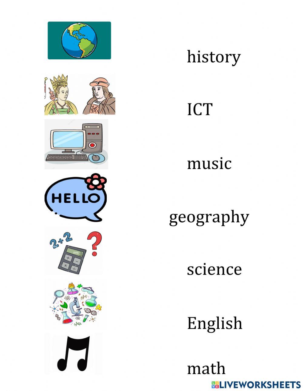 Subjects 2202644 | Ángel Carriquí | Live Worksheets