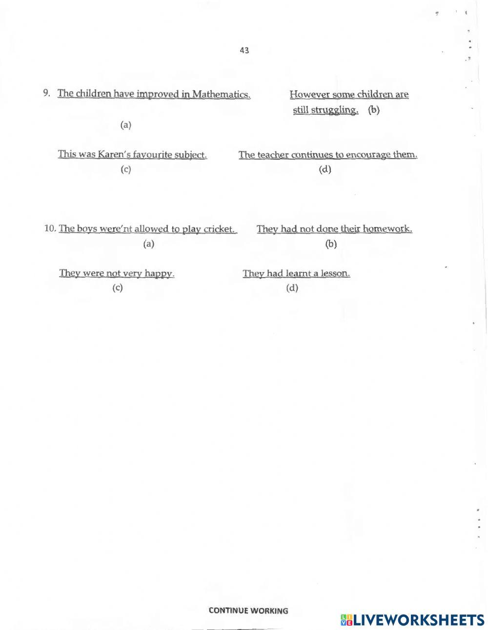 Language Past Paper 1(a) worksheet | Live Worksheets