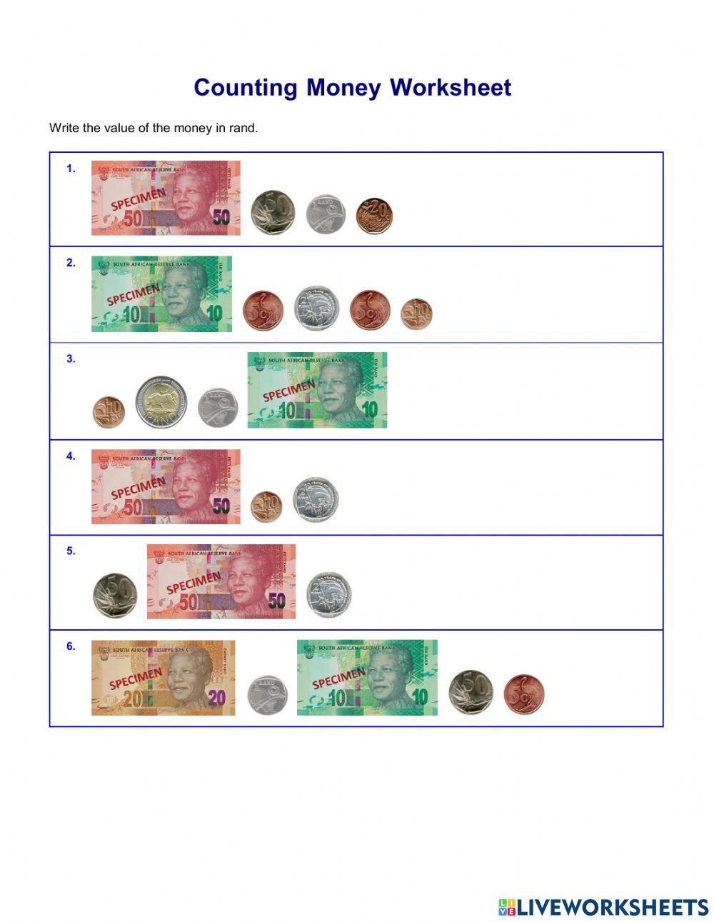 Money online exercise for 2 | Live Worksheets