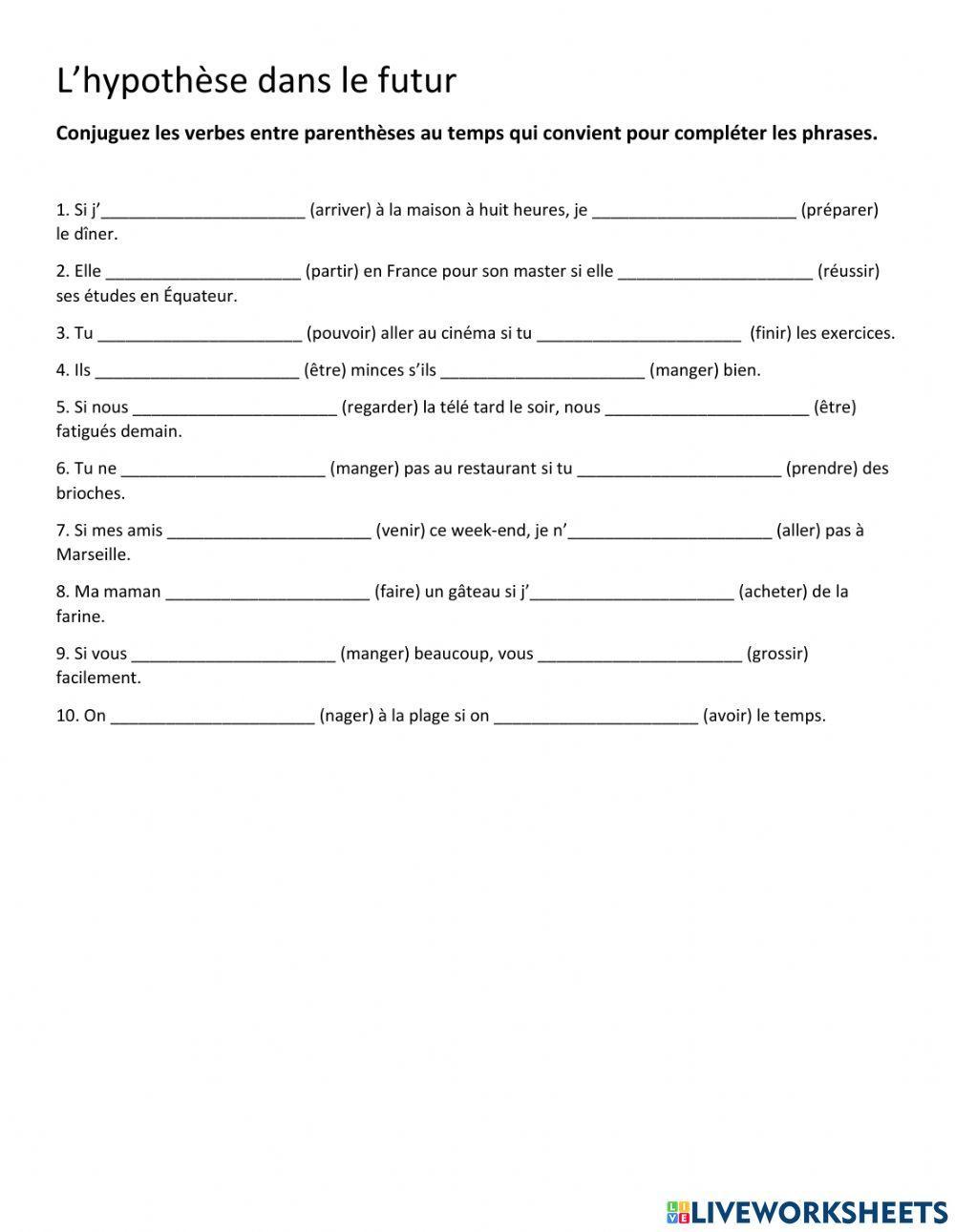 L'hypothèse dan… | Free Interactive Worksheets | 2203579