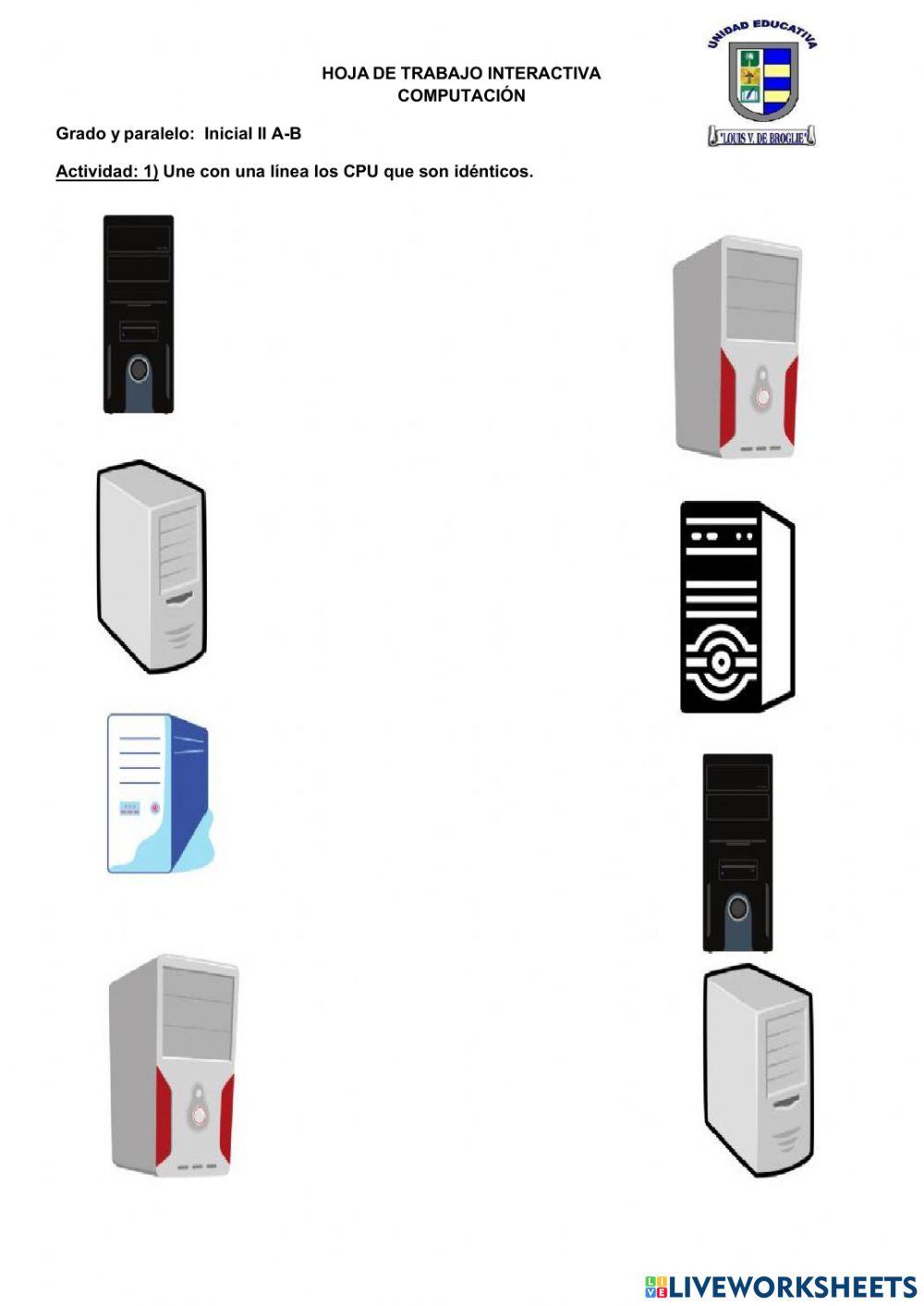IDENTIFICAR PAREJAS DE CPU worksheet | Live Worksheets