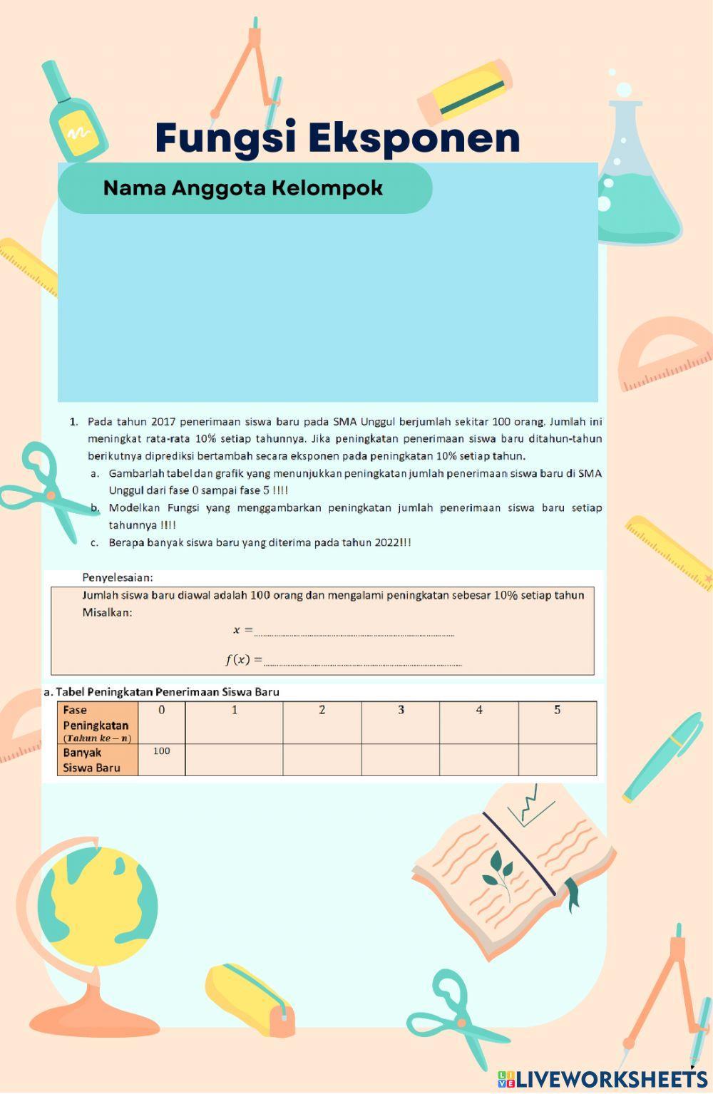 Eksponen interactive worksheet for 10 | Live Worksheets