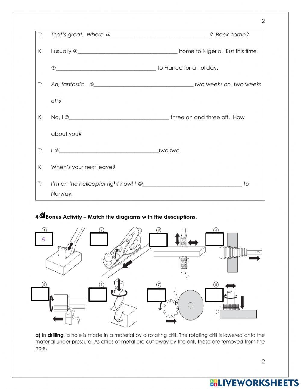 Revision of Technical English 2 Unit 2.1 Routines worksheet | Live ...