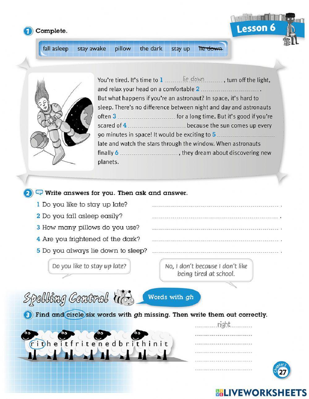 Chapter 3 Lesson 6 Workbook worksheet | Live Worksheets