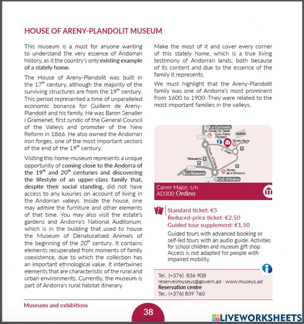 Museums | MrsNataly | Live Worksheets