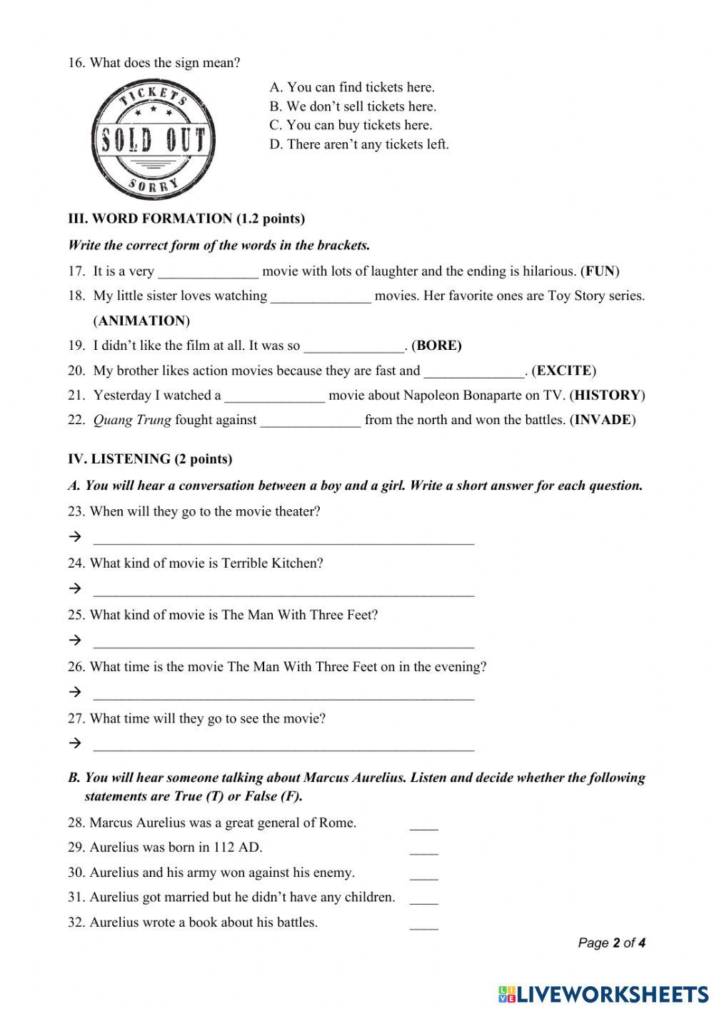 Ta6sw7 worksheet | Live Worksheets